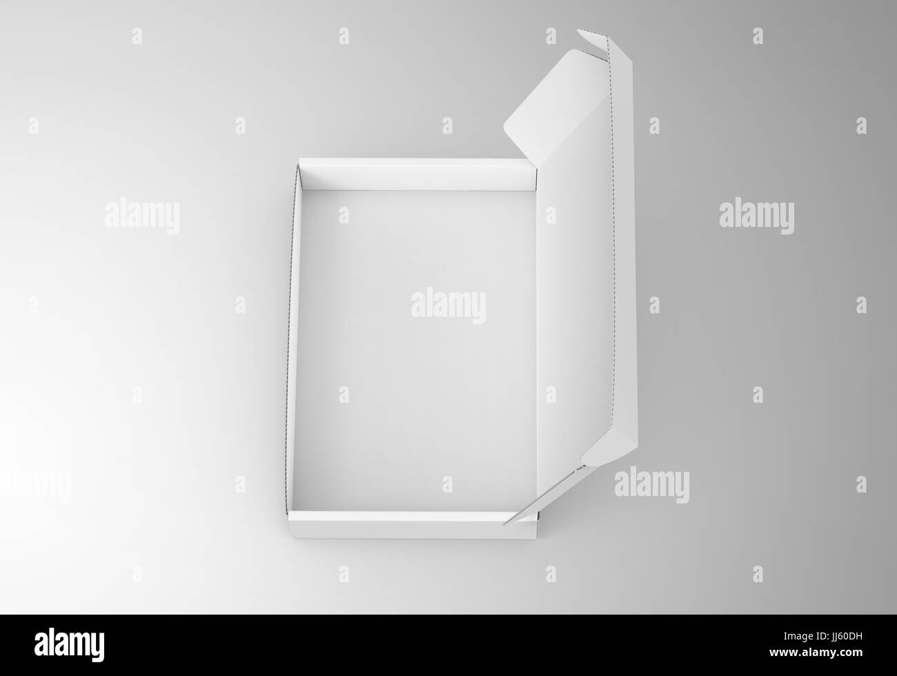 Blank tuck top box template, single open paper box mockup isolated on ...