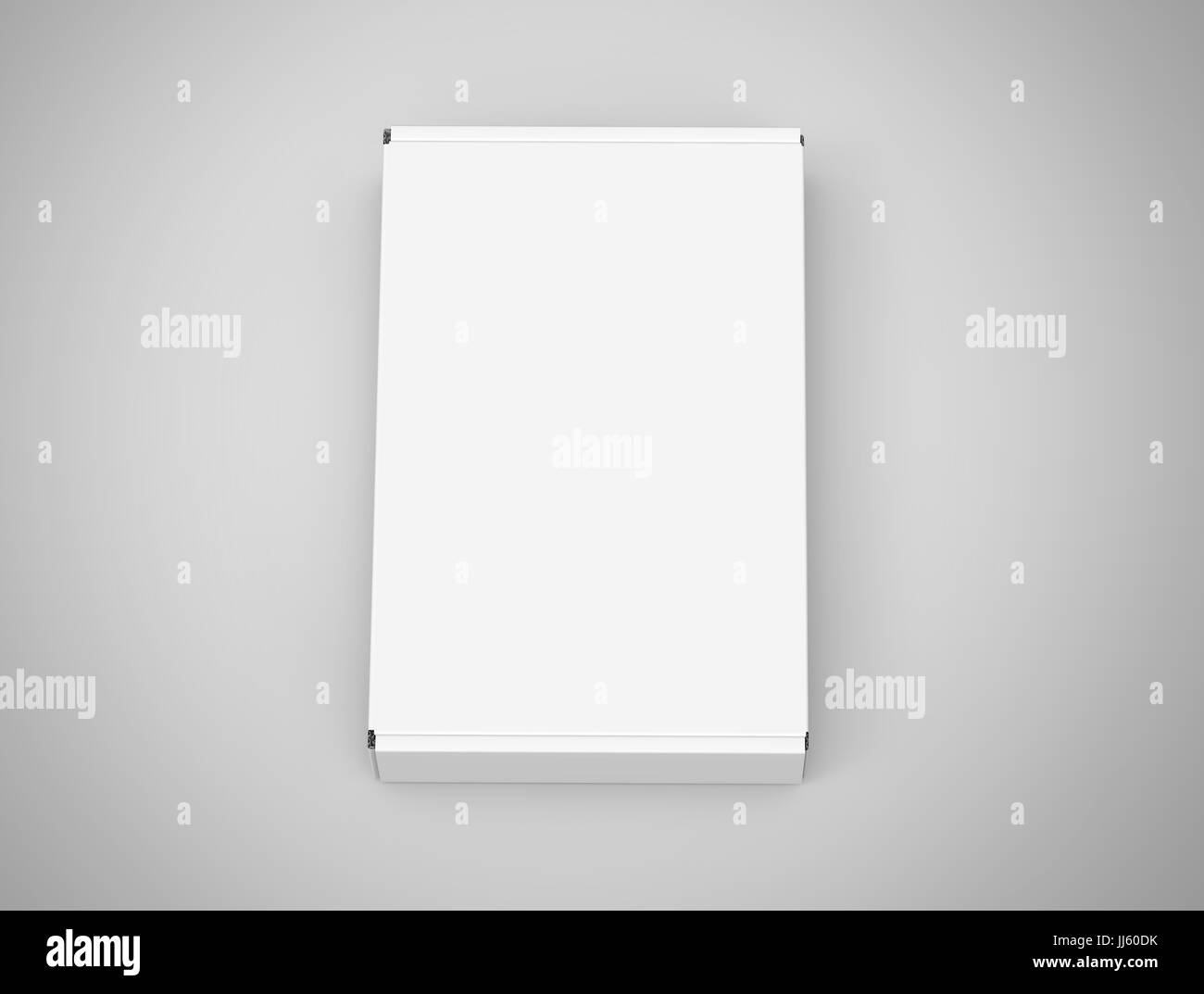 Blank tuck top box template, closed paper box mockup isolated on light ...