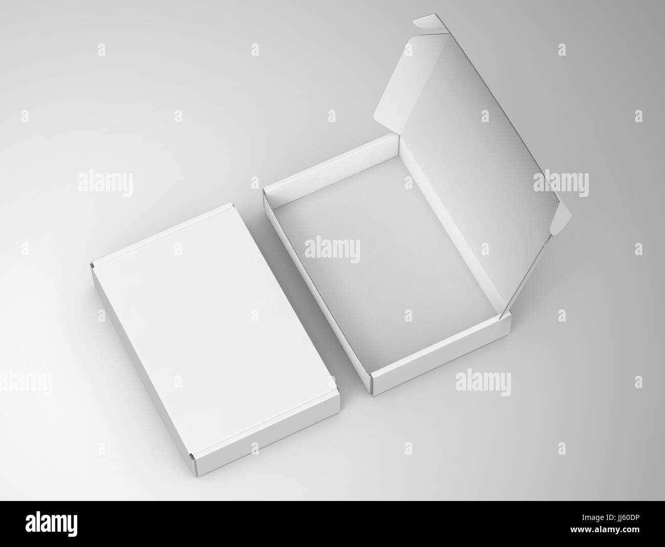 Blank tuck top box template, paper boxes mockup isolated on light gray ...