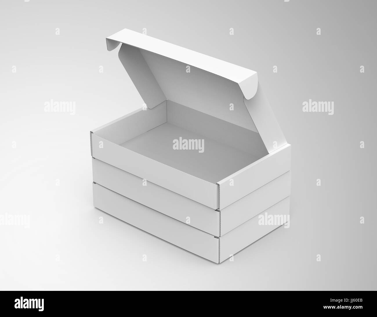 Blank tuck top box template, stack of paper boxes mockup isolated on ...
