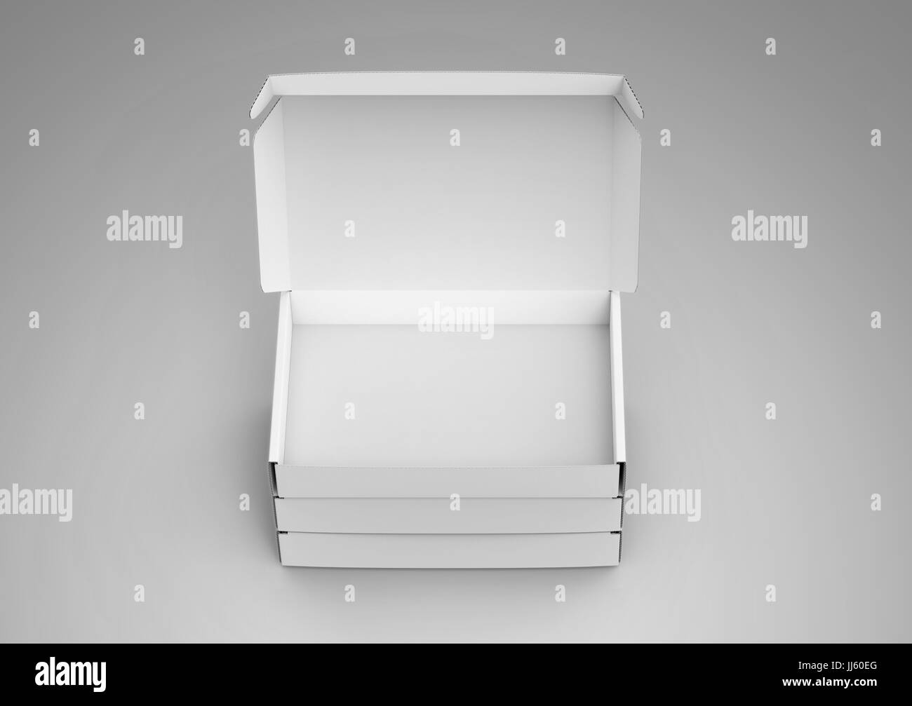 Blank tuck top box template, stack of paper boxes mockup isolated on ...