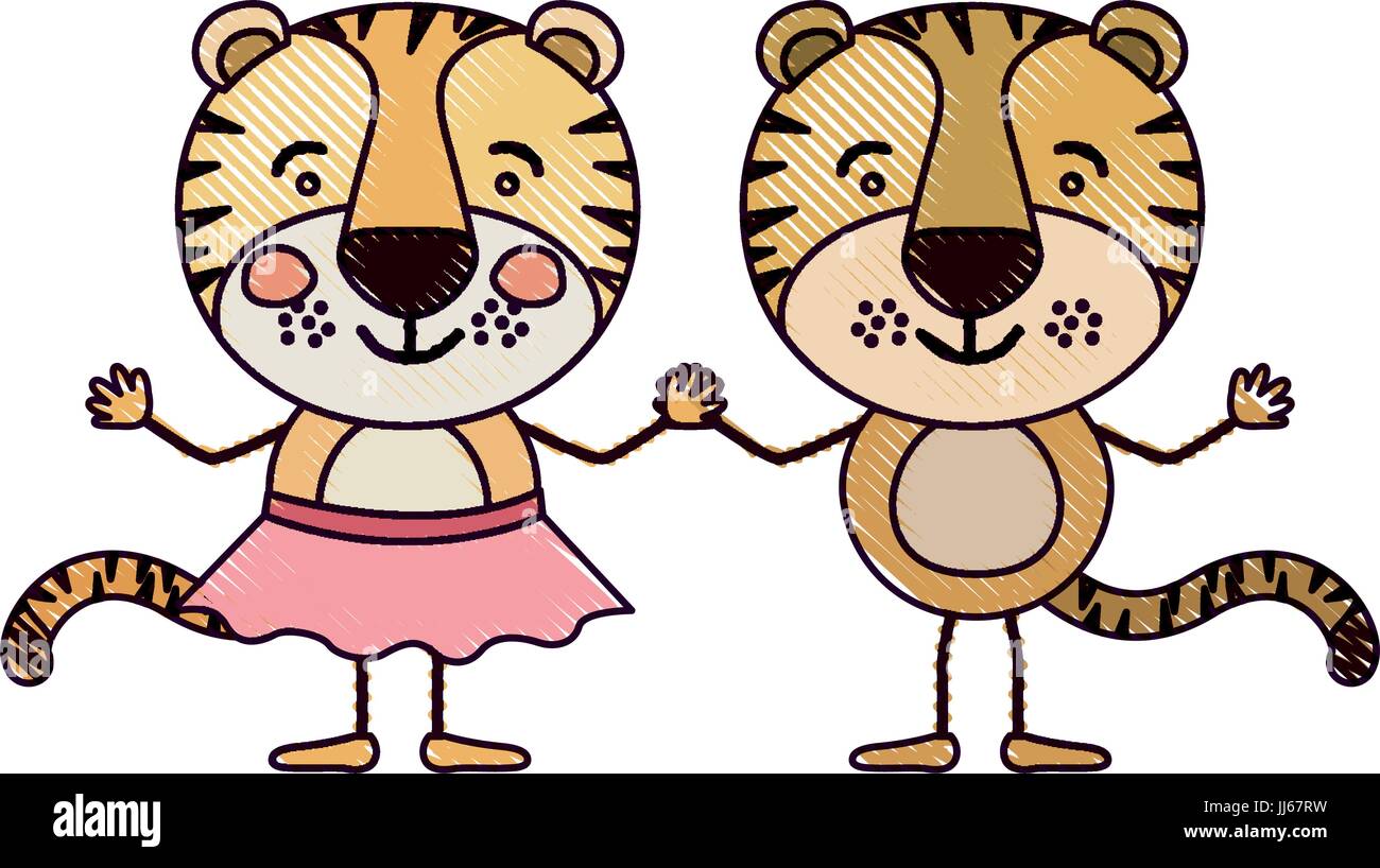 Animal Family Tigers Stock Vector Images - Alamy