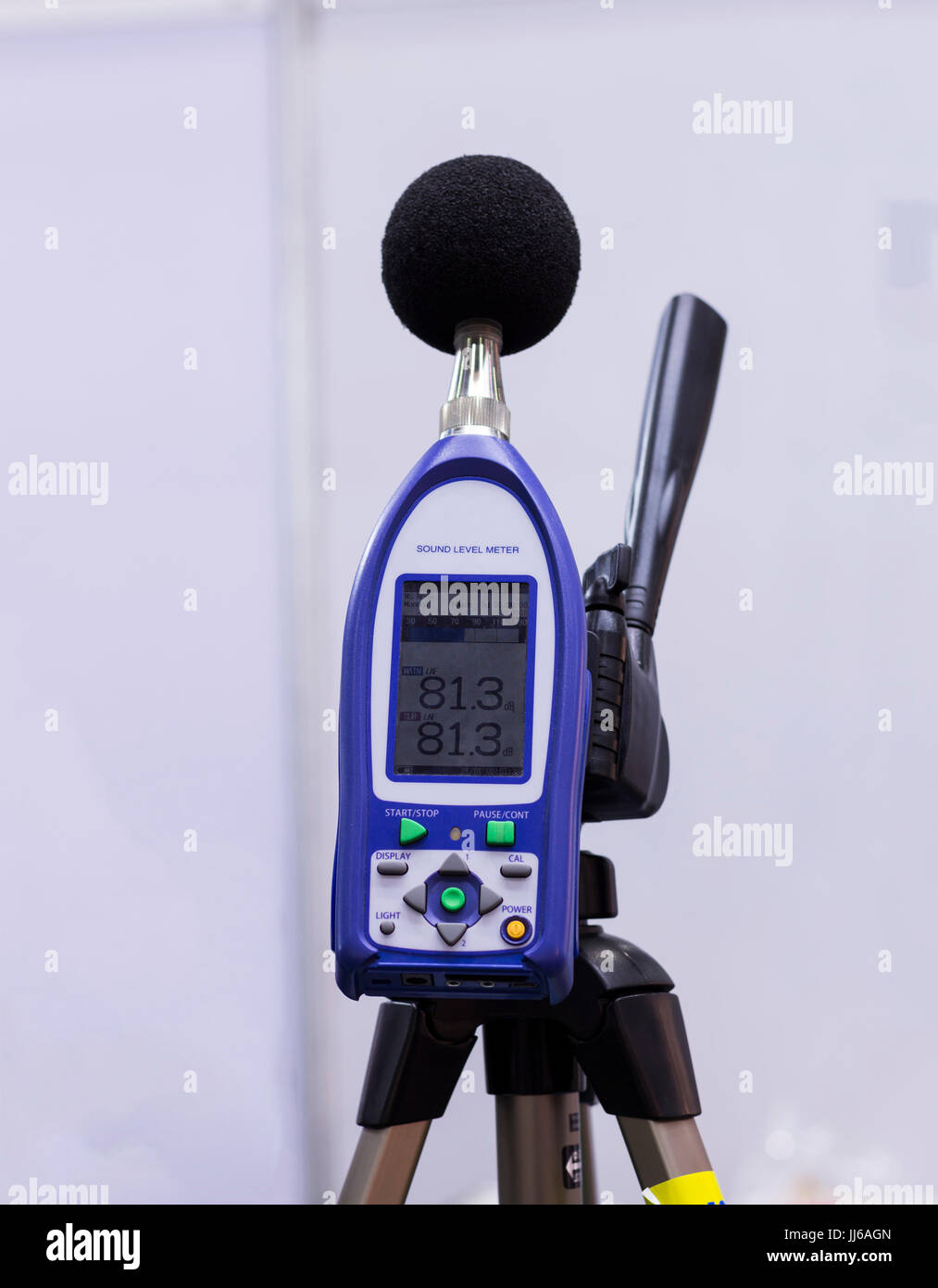 a sound level meter and analyzer measuring ; selective focus Stock ...