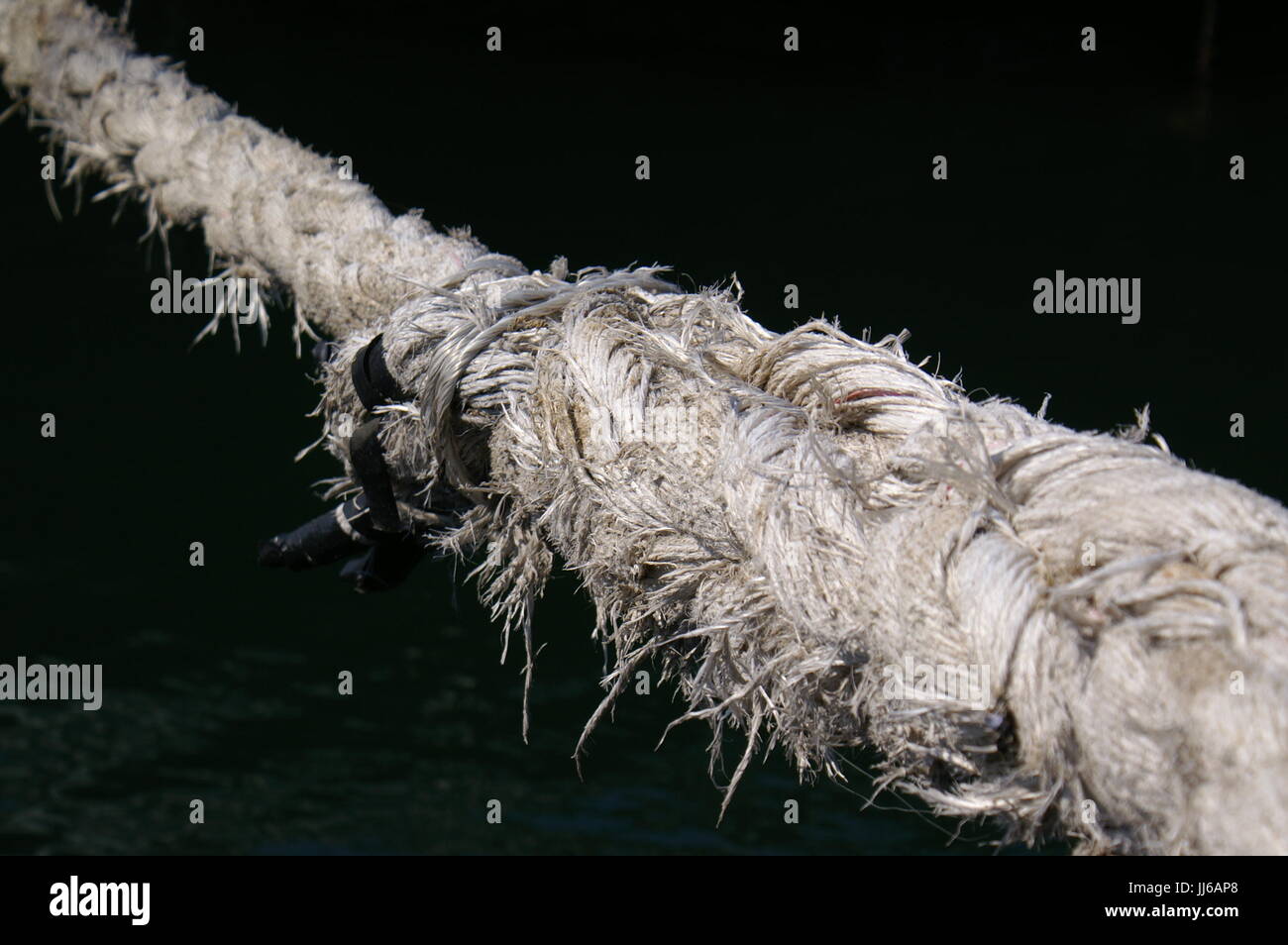 Worn out Boat Ropes Stock Photo - Alamy