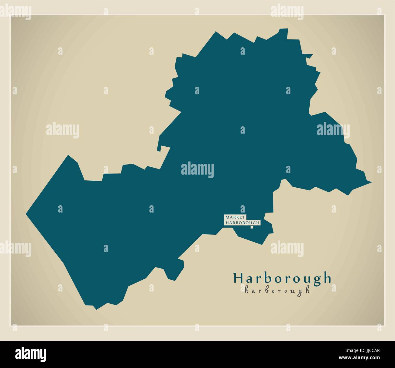 Modern Map - Harborough district of Leicestershire England UK ...