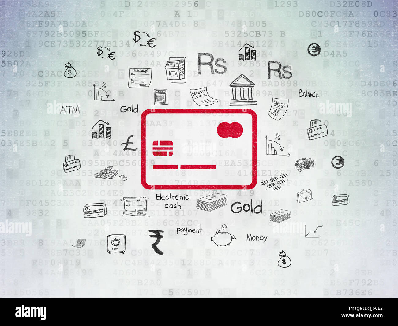 Money concept: Credit Card on Digital Data Paper background Stock Photo ...