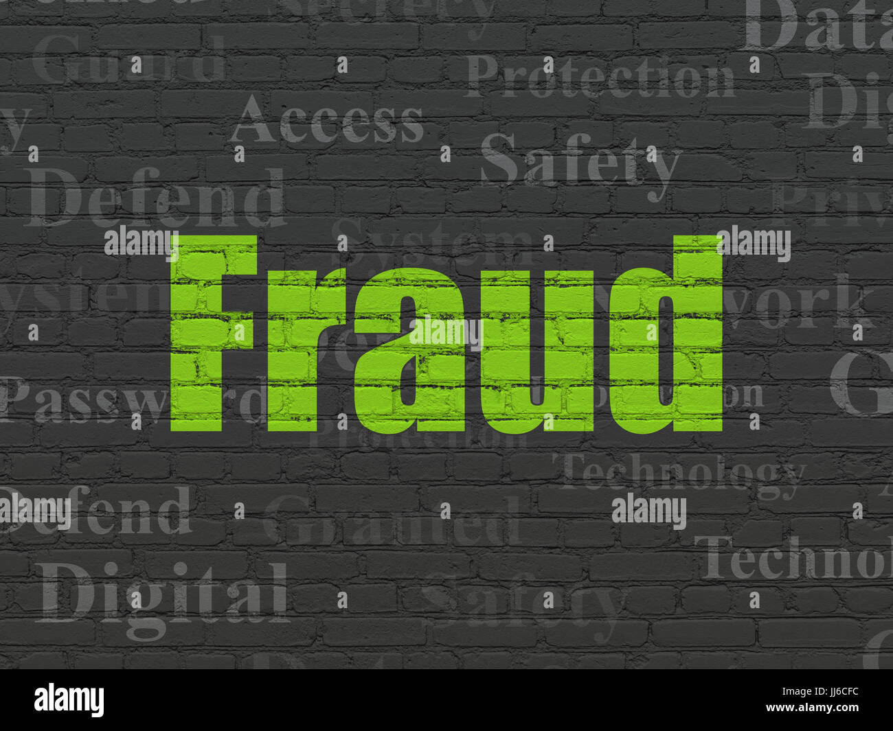Security concept: Fraud on wall background Stock Photo - Alamy