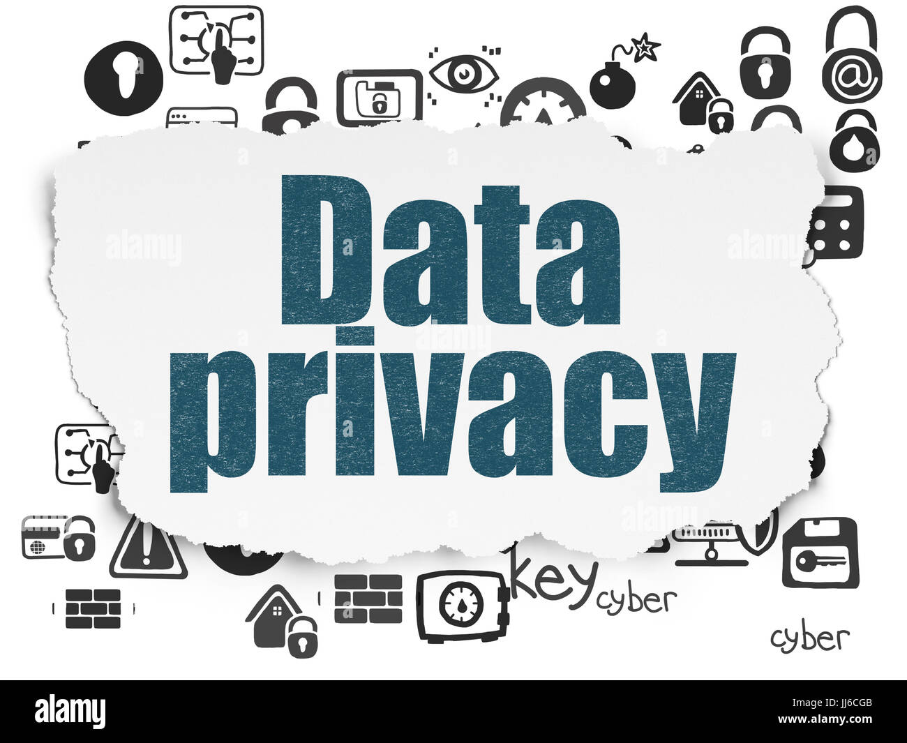 Security concept: Data Privacy on Torn Paper background Stock Photo - Alamy
