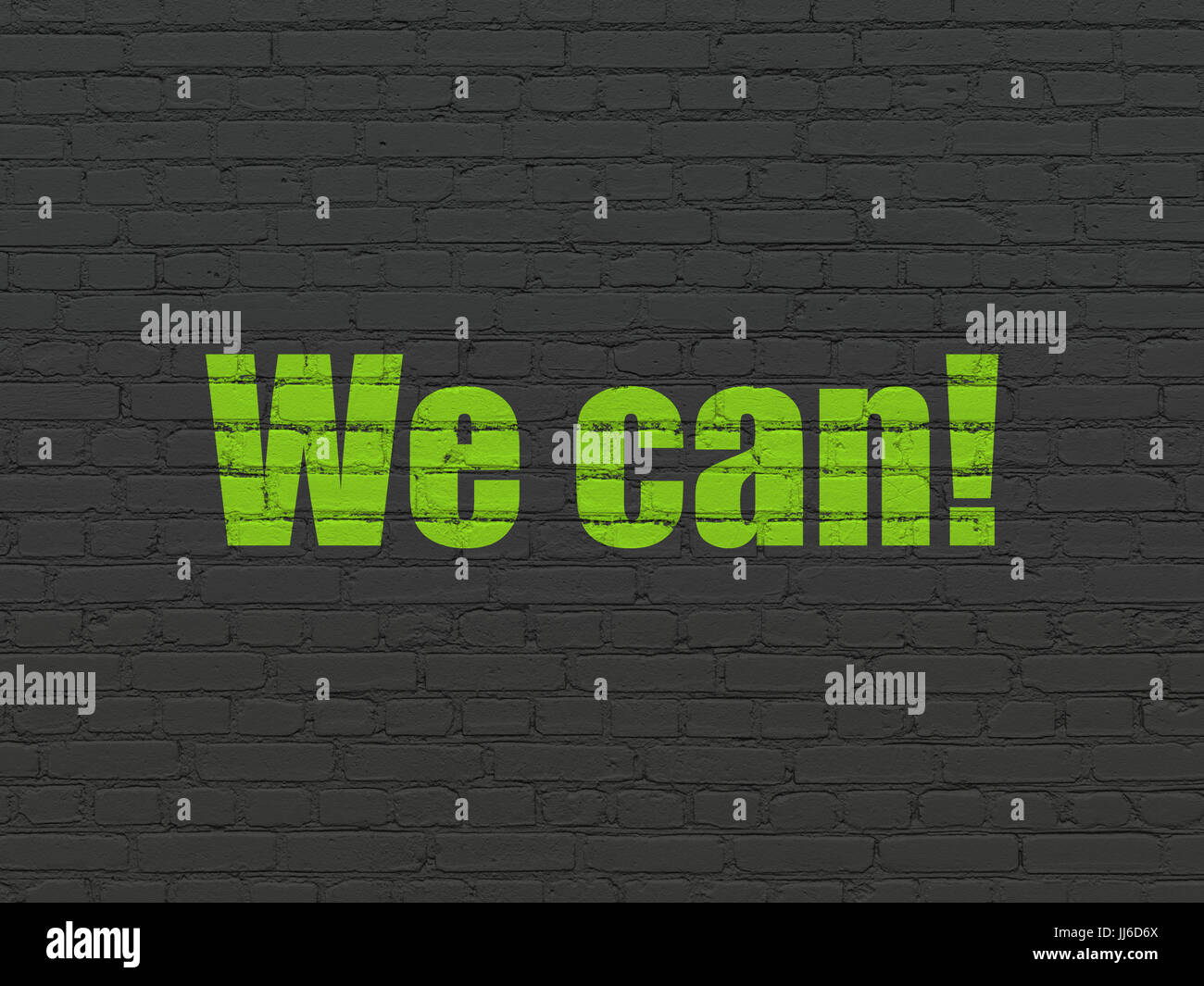 Business concept: We can! on wall background Stock Photo - Alamy