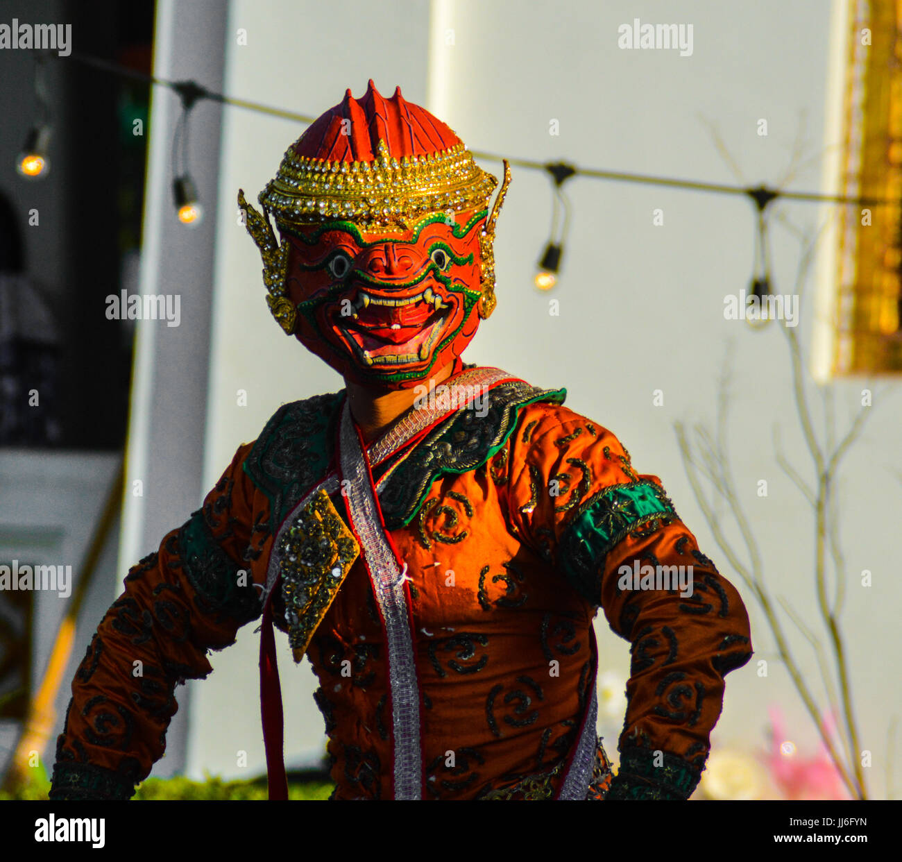 Traditional thai folk dancer in full costumes in Thailand during ...