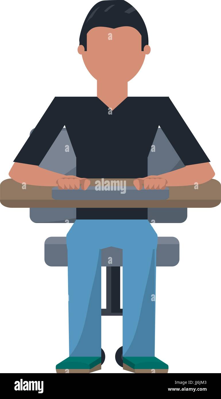 Man sitting on a chair icon vector illustration graphic design Stock ...