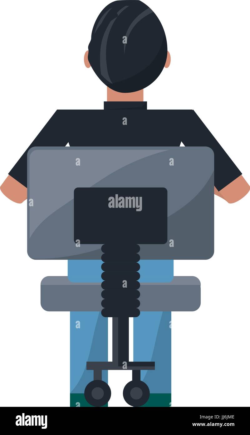 Man sitting on a chair icon vector illustration graphic design Stock ...