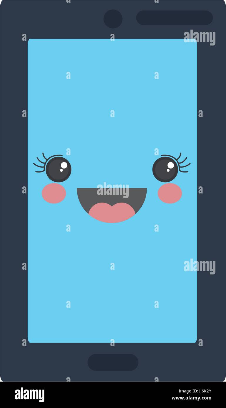 Cute smartphone kawaii icon vector illustration graphic design Stock ...