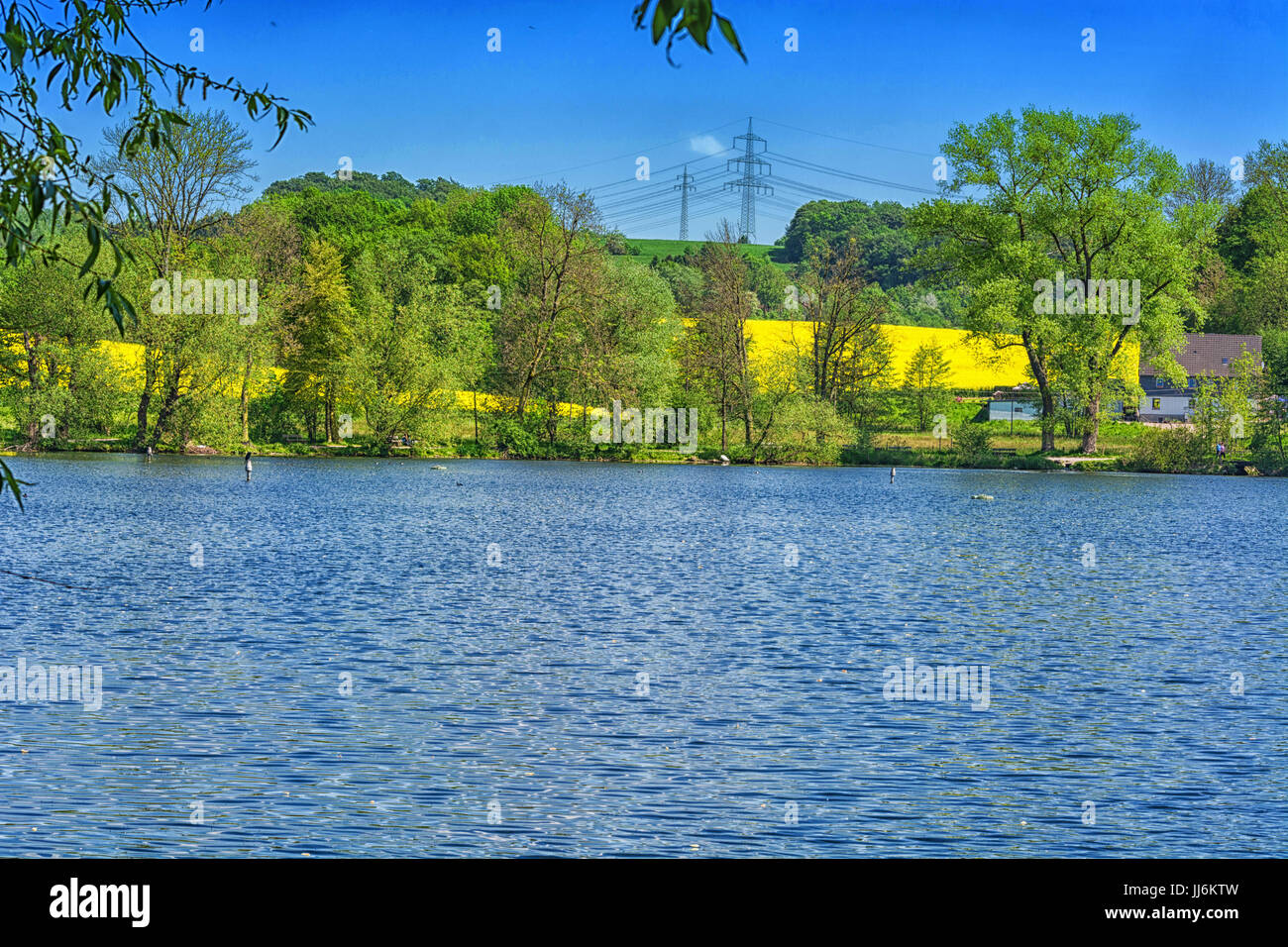 View of the Abtskuecher pond in Heiligenhaus, Germany Stock Photo - Alamy