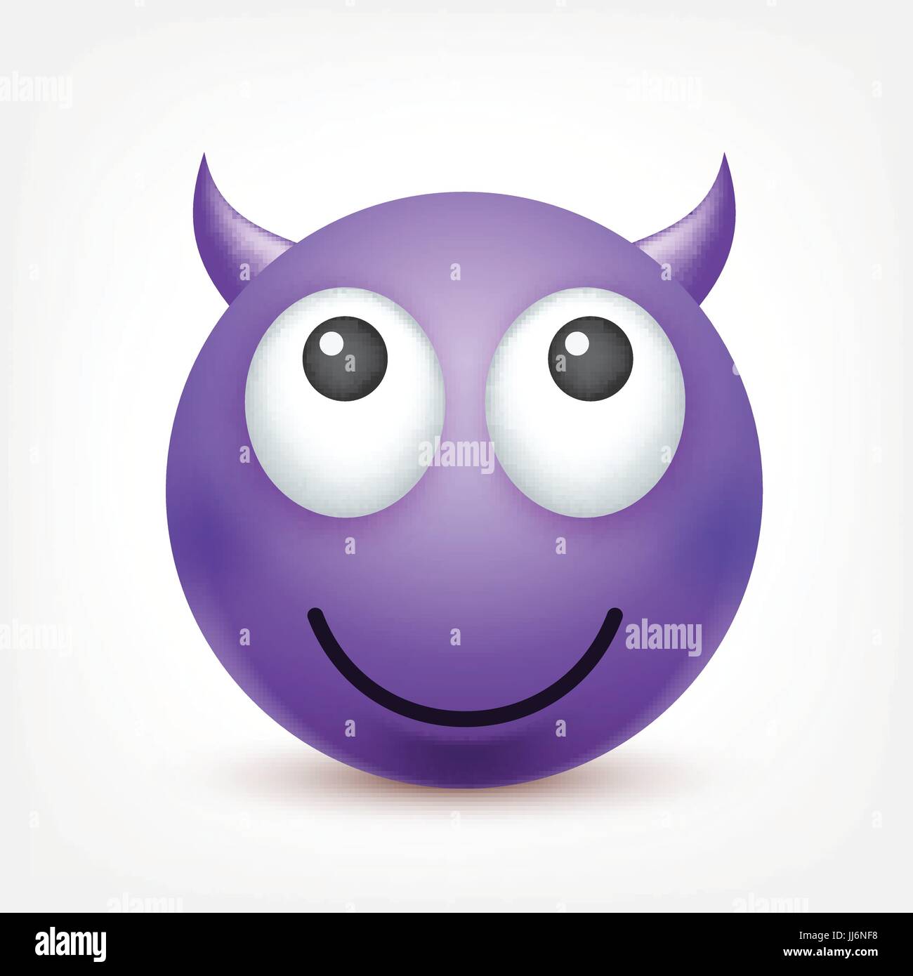 Smiley,emoticon. Violet face with emotions. Facial expression. 3d ...