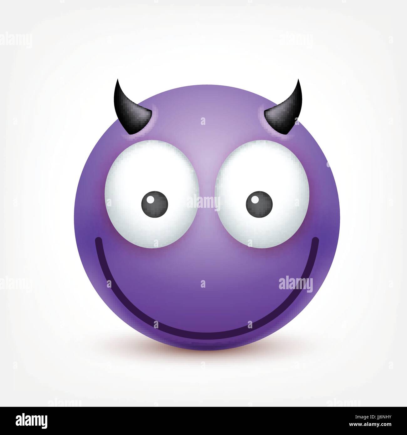 Smiley,emoticon. Violet face with emotions. Facial expression. 3d ...