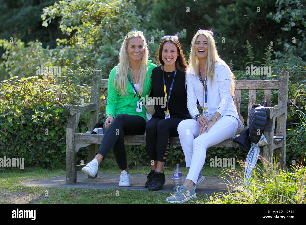 Angela Akins (centre) fiancee of Spain's Sergio Garcia during practice ...