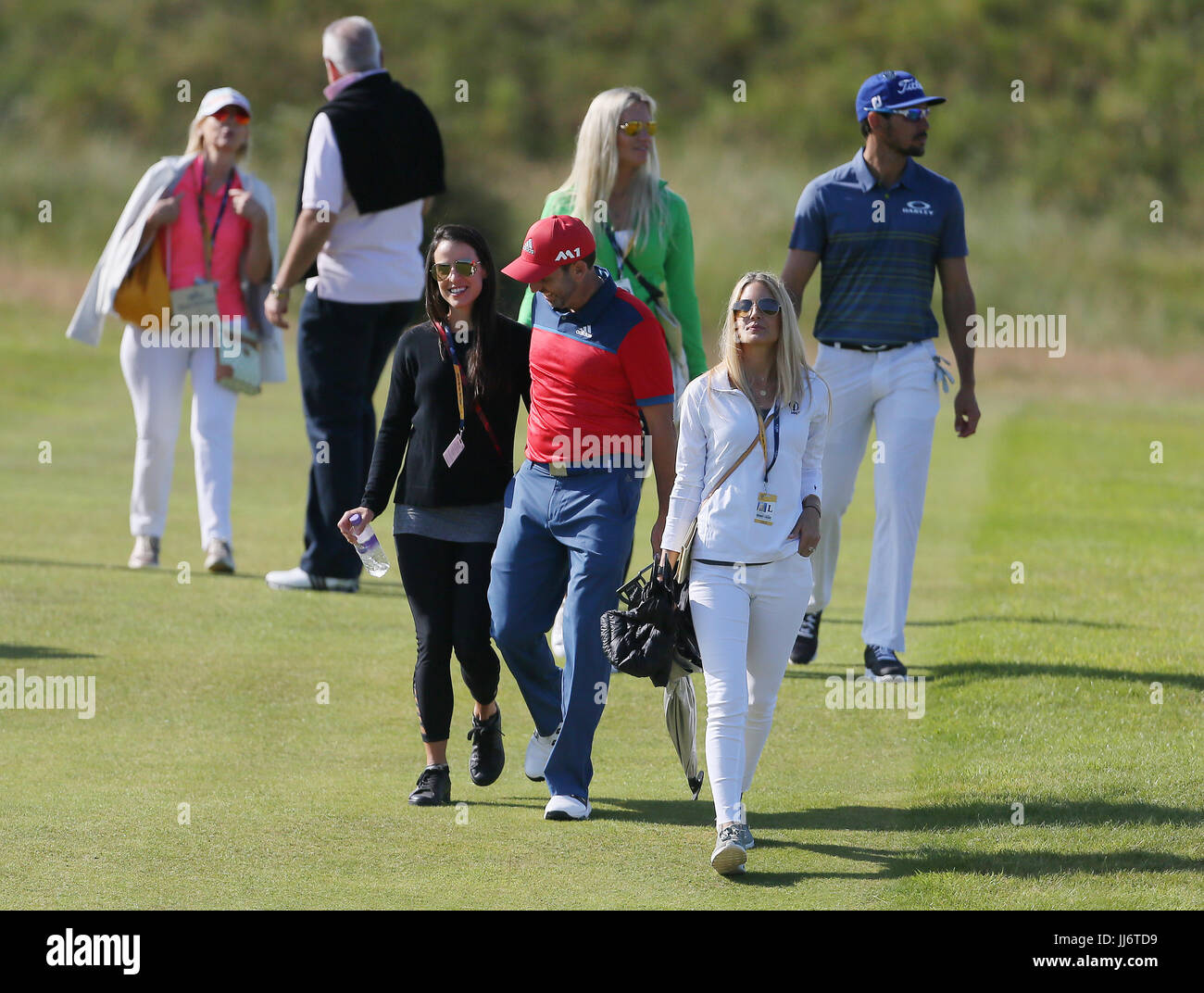 Spain's Sergio Garcia and fiancee Angela Akins during practice day ...