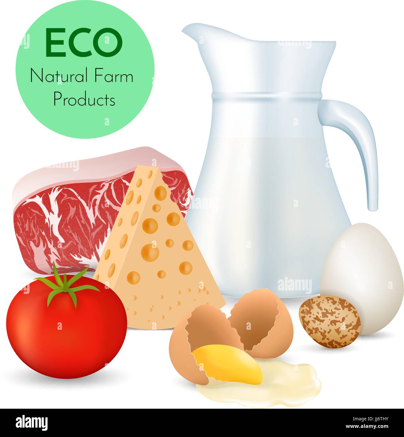 Organic food illustration Cut Out Stock Images & Pictures - Alamy