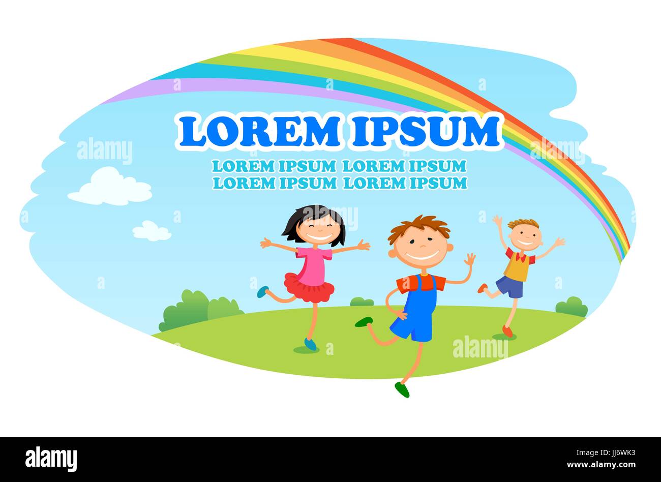 children play clouds design over sky background vector illustration ...