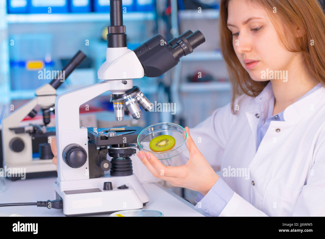 Women work in food quality inspection laboratory Stock Photo - Alamy
