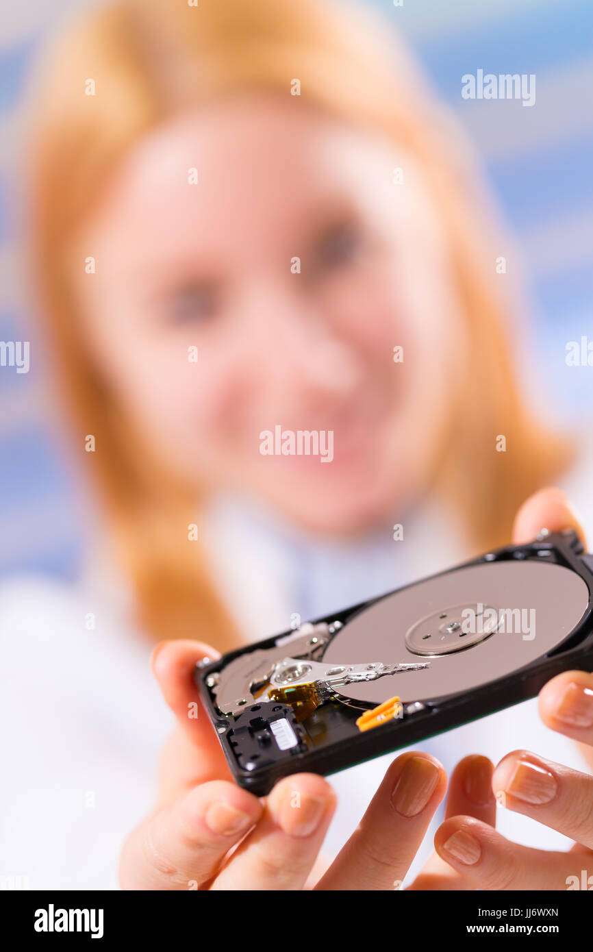Open hard drive in hand hi-res stock photography and images - Alamy