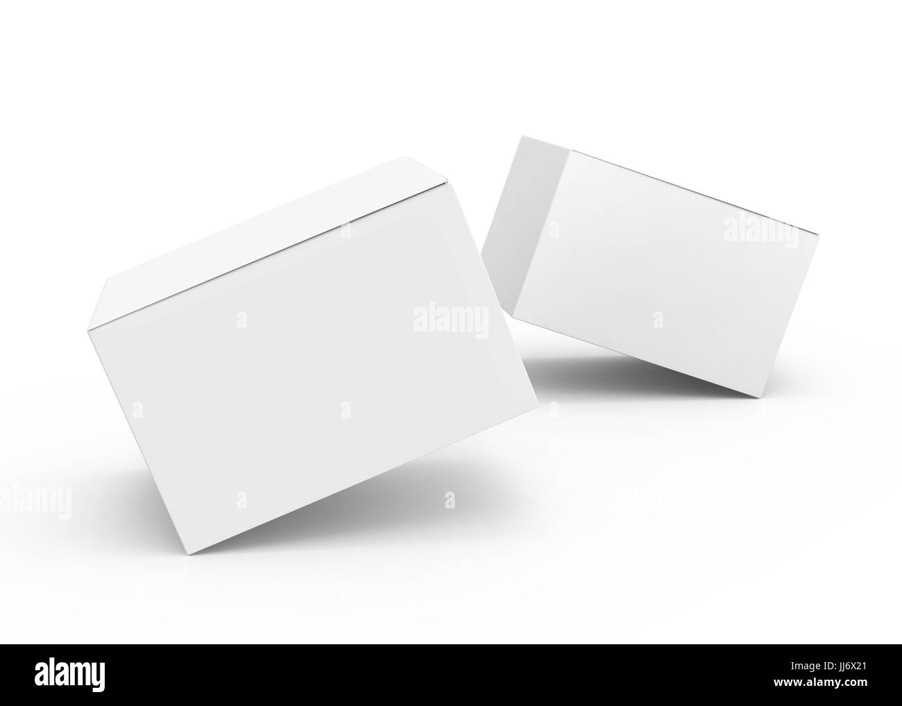 Blank paper box mockup, floating white paper boxes in 3d rendering ...