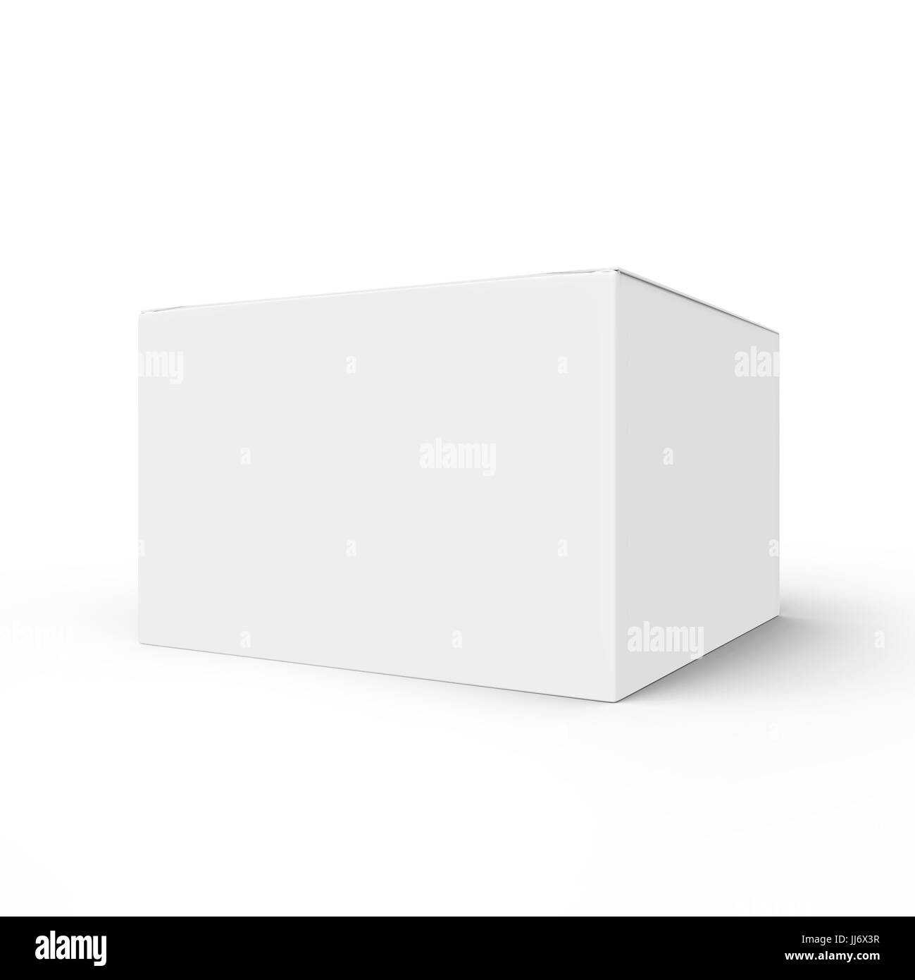 white spun 3d rendering blank closed box for design uses, isolated ...