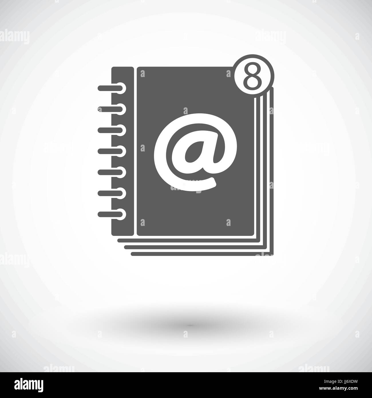 Contact book. Single flat icon on white background. Vector illustration ...
