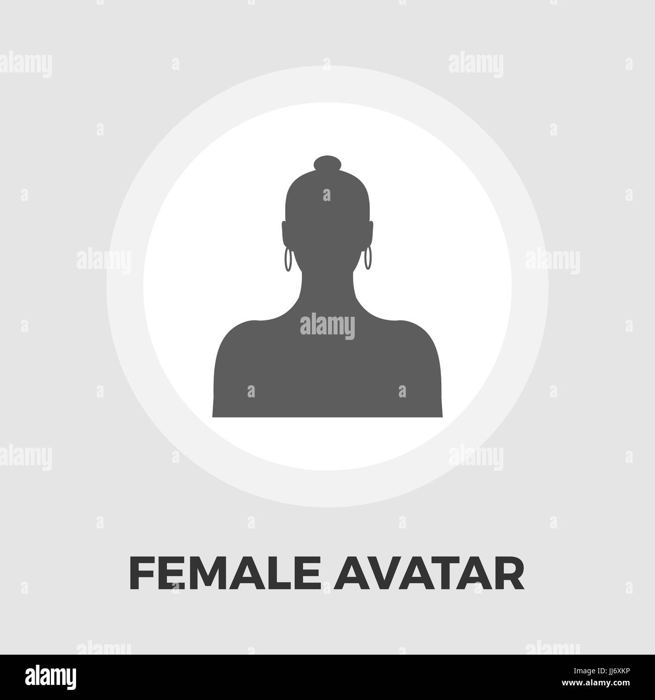 Female avatar icon vector. Flat icon isolated on the white background ...