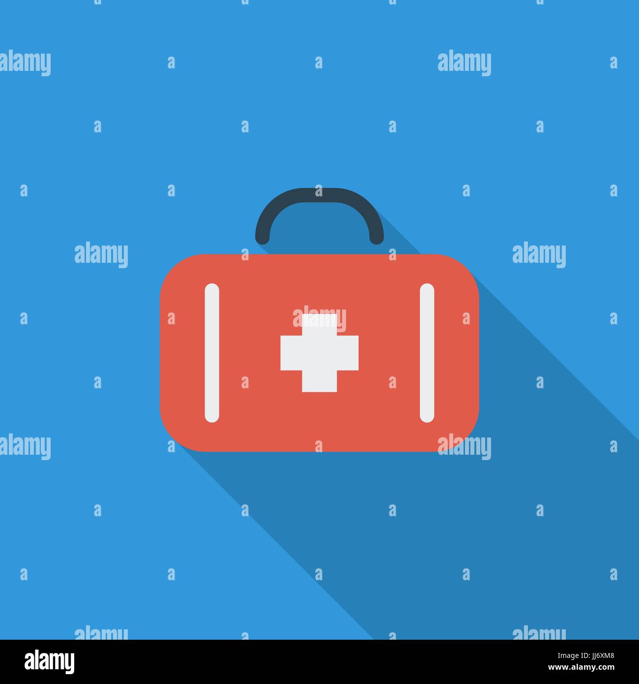 First aid icon. Flat vector related icon with long shadow for web and ...