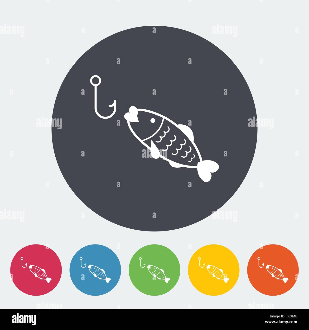 Fishing. Single flat icon on the circle. Vector illustration Stock ...