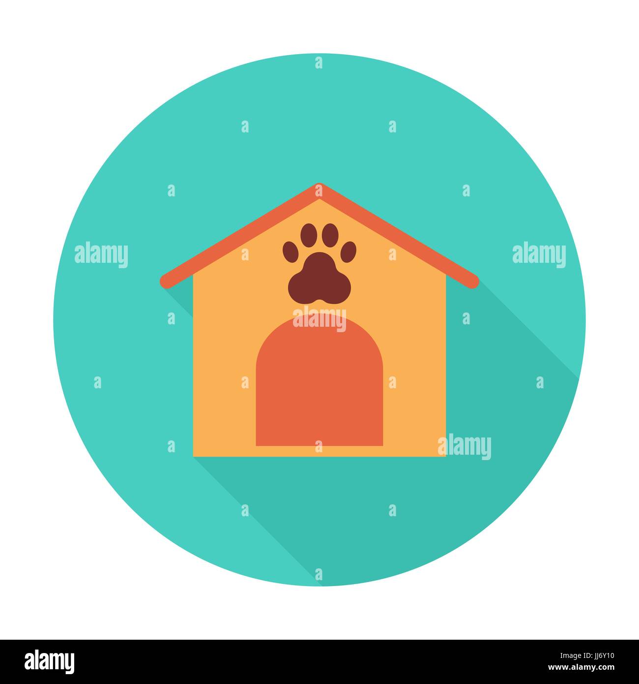 Kennel icon. Flat vector related icon with long shadow for web and ...
