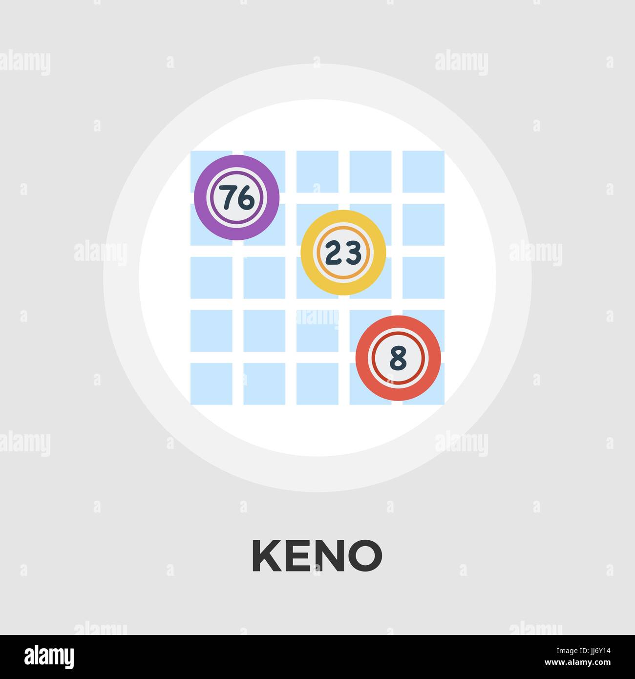 Keno icon vector. Flat icon isolated on the white background. Editable ...