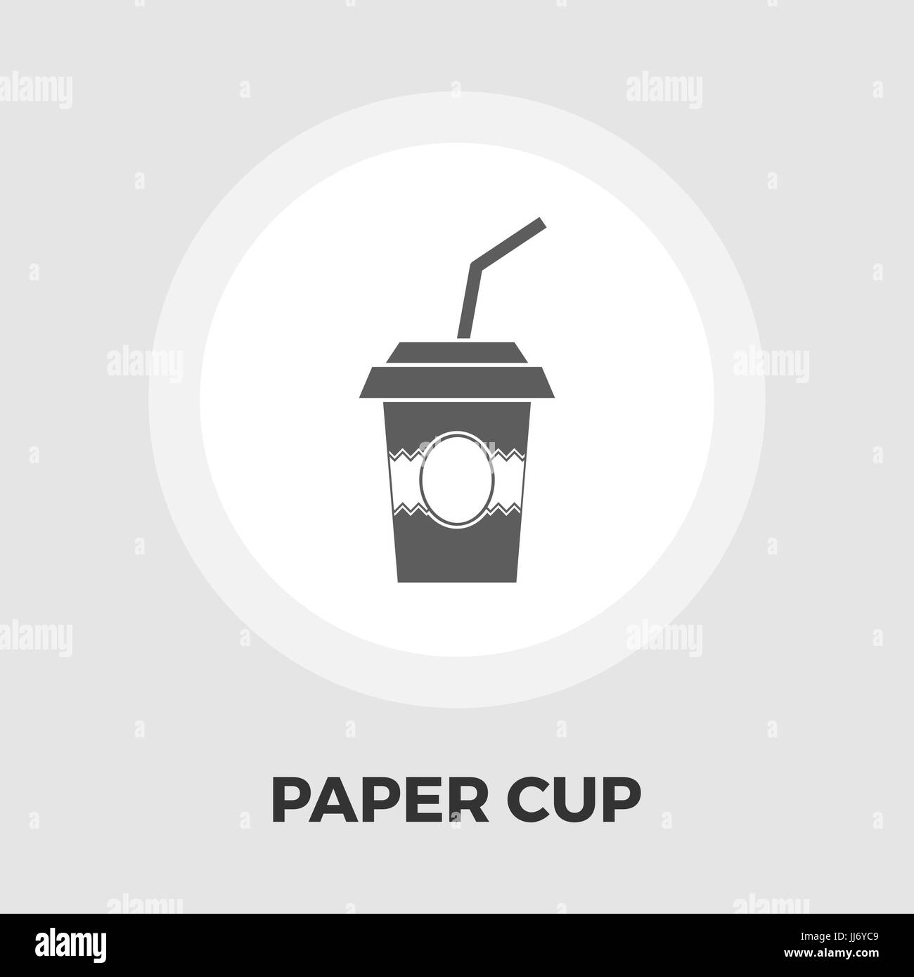 Paper fast food cup icon vector. Flat icon isolated on the white ...