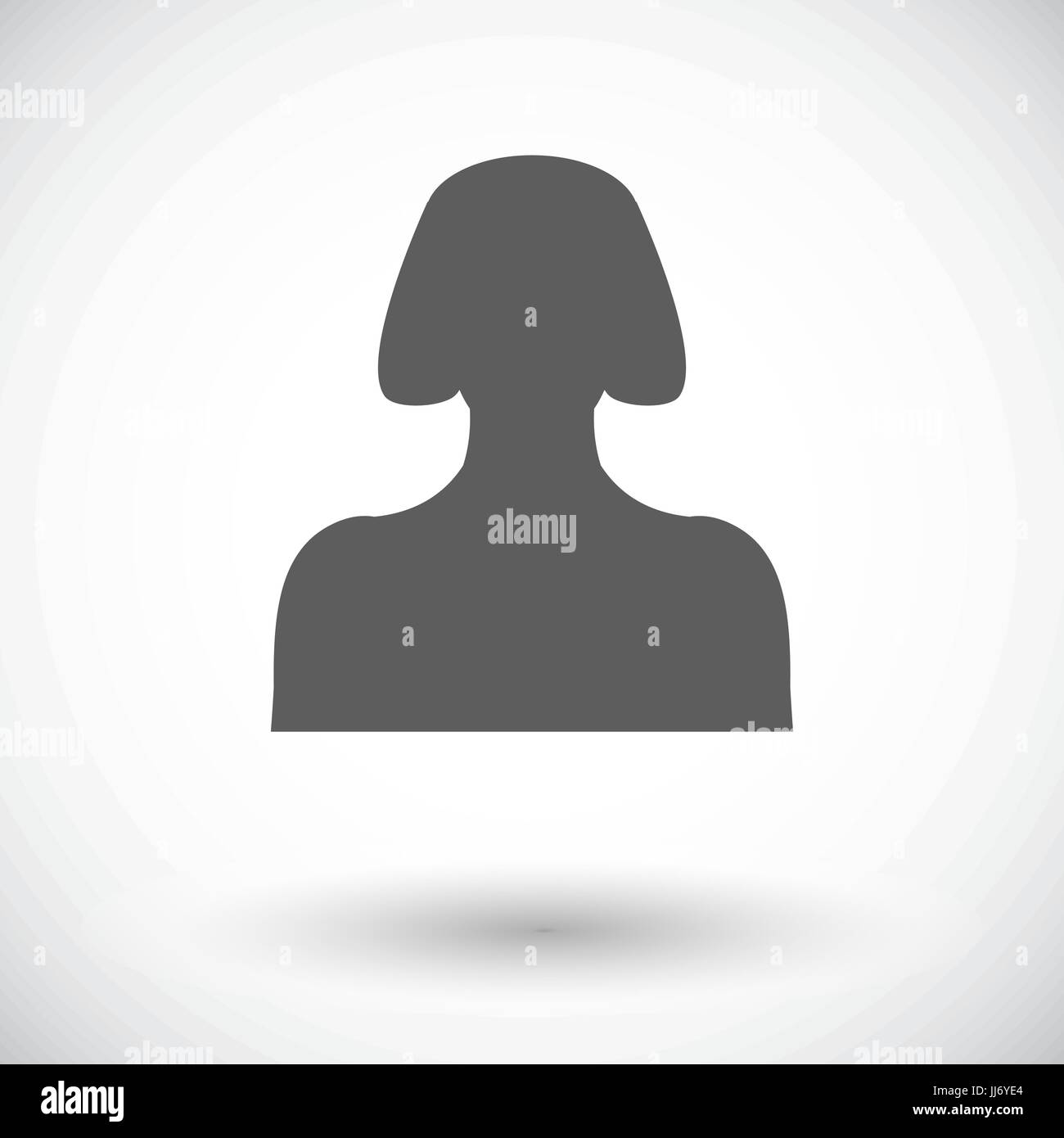 Female avatar. Single flat icon on white background. Vector ...