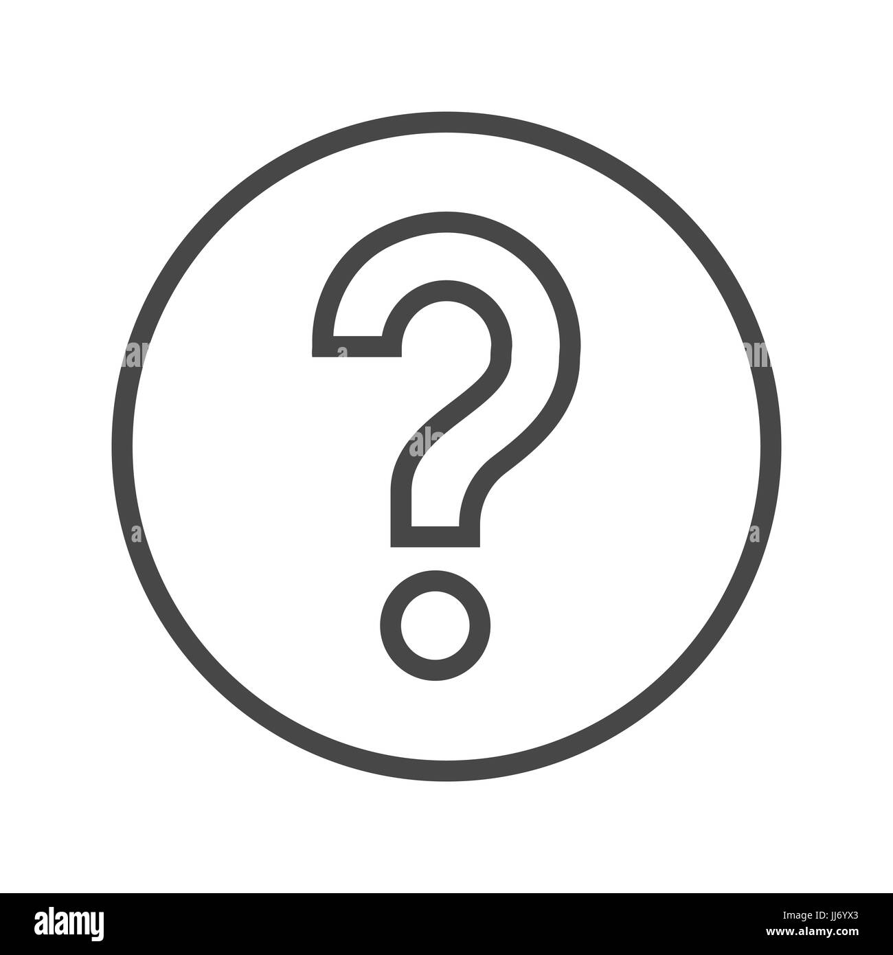 Question Mark Thin Line Vector Icon. Flat icon isolated on the white ...
