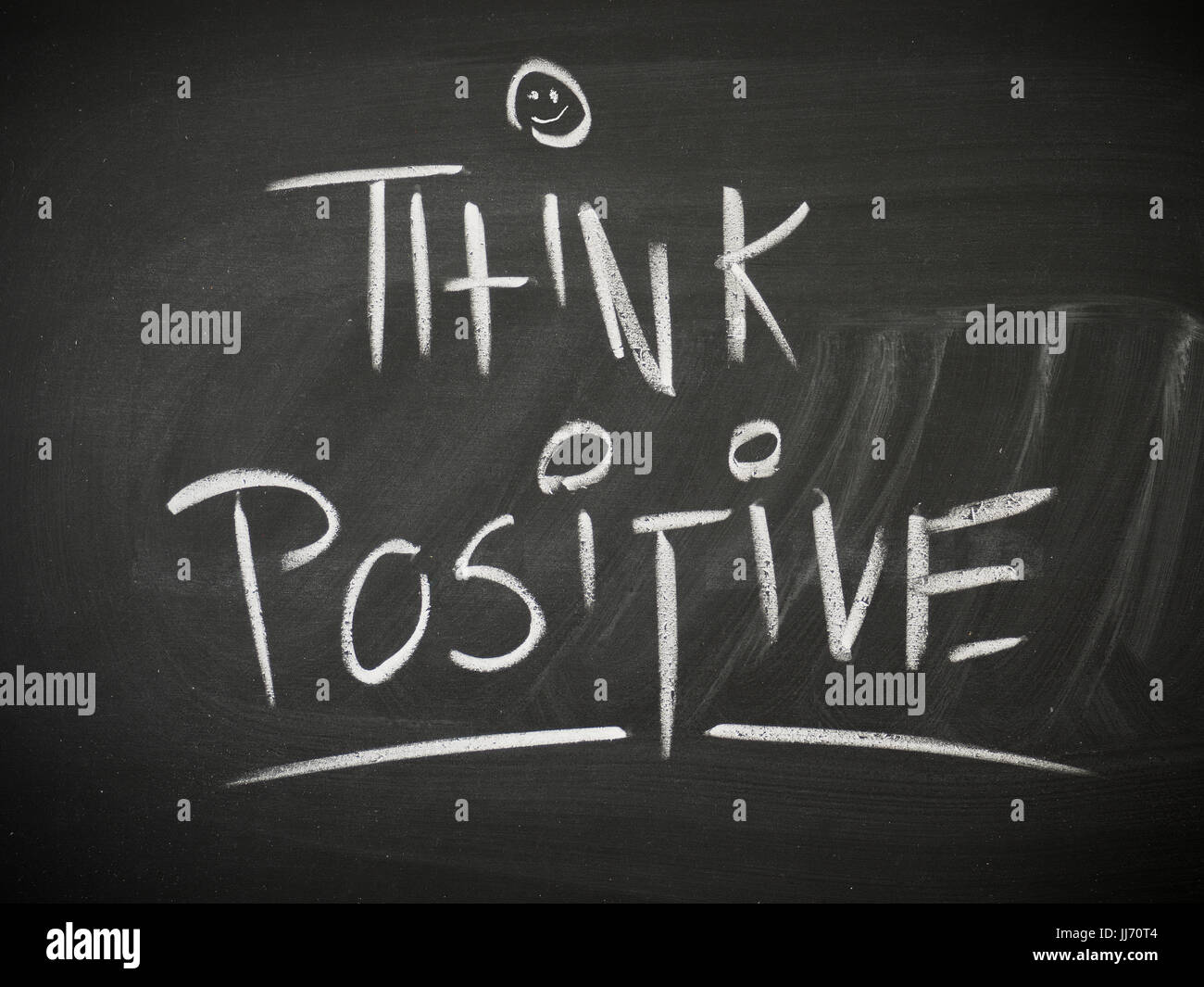 Black chalkboard with the words Think Positive, business or lifestyle ...