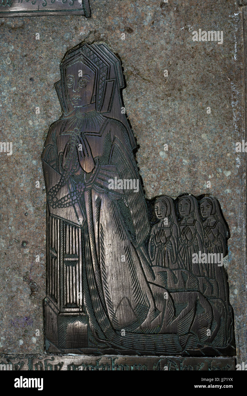 Edward Love brasses detail, St. Peter`s Church, Stoke Lyne, Oxfordshire ...