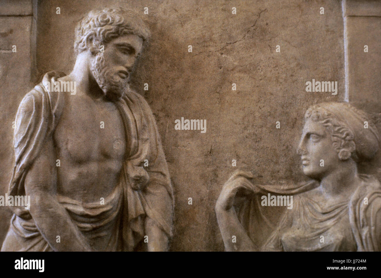 Greeks. Classic Period. Funerary stele for Ktesilaos and Theano, ca ...