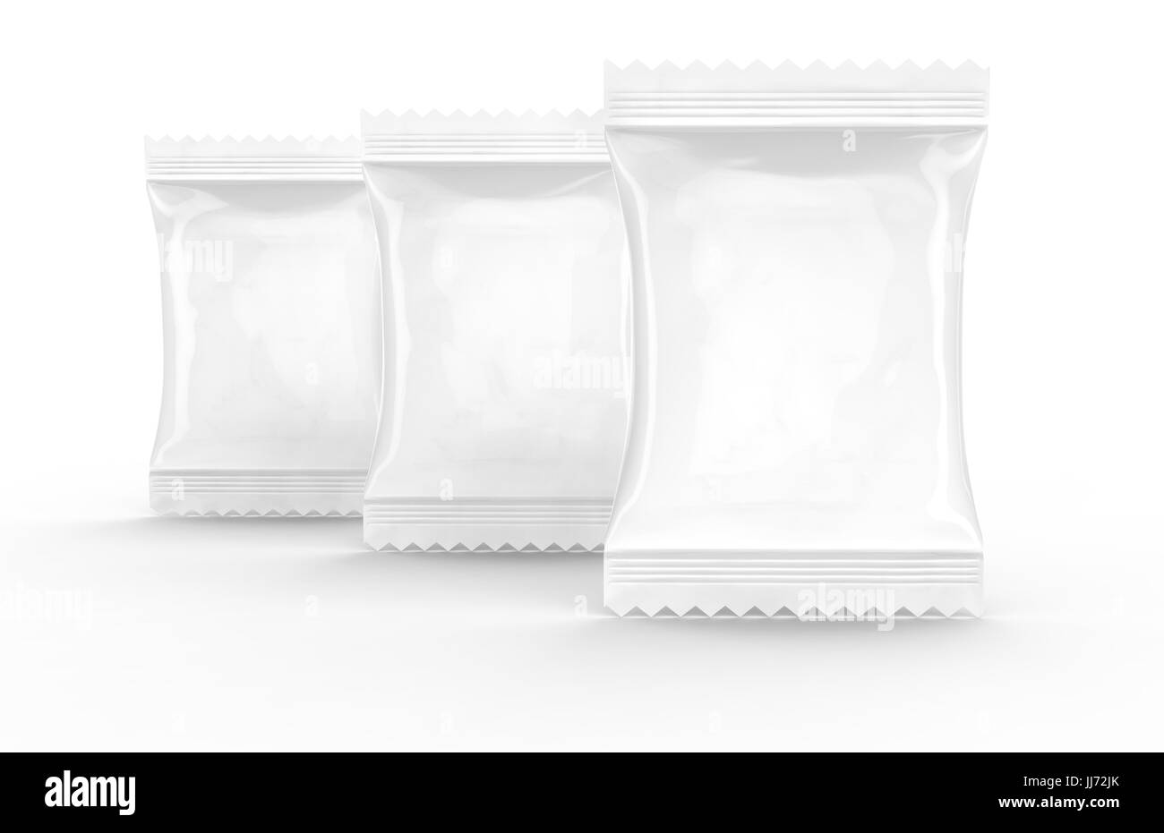 Crackers package template, blank food foil mockup for design uses in 3d ...