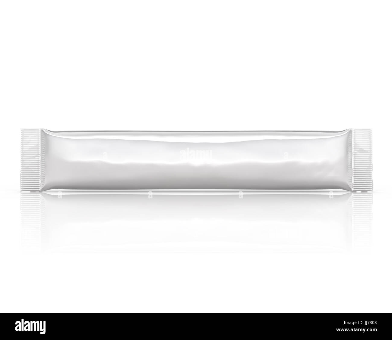 Blank stick pack mockup, 3d rendering plastic foil package for design ...