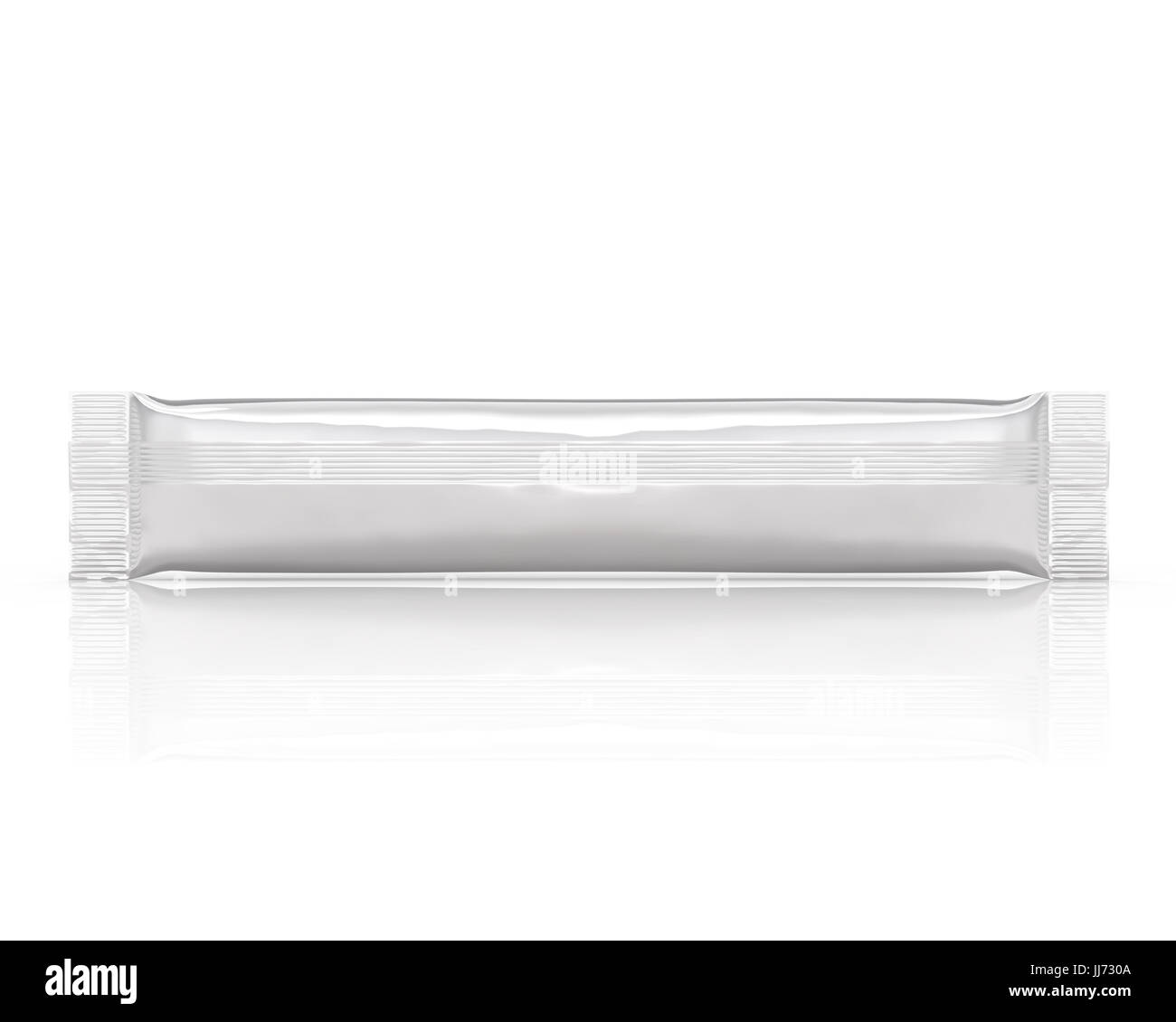 Blank stick pack mockup, 3d rendering plastic foil package for design ...