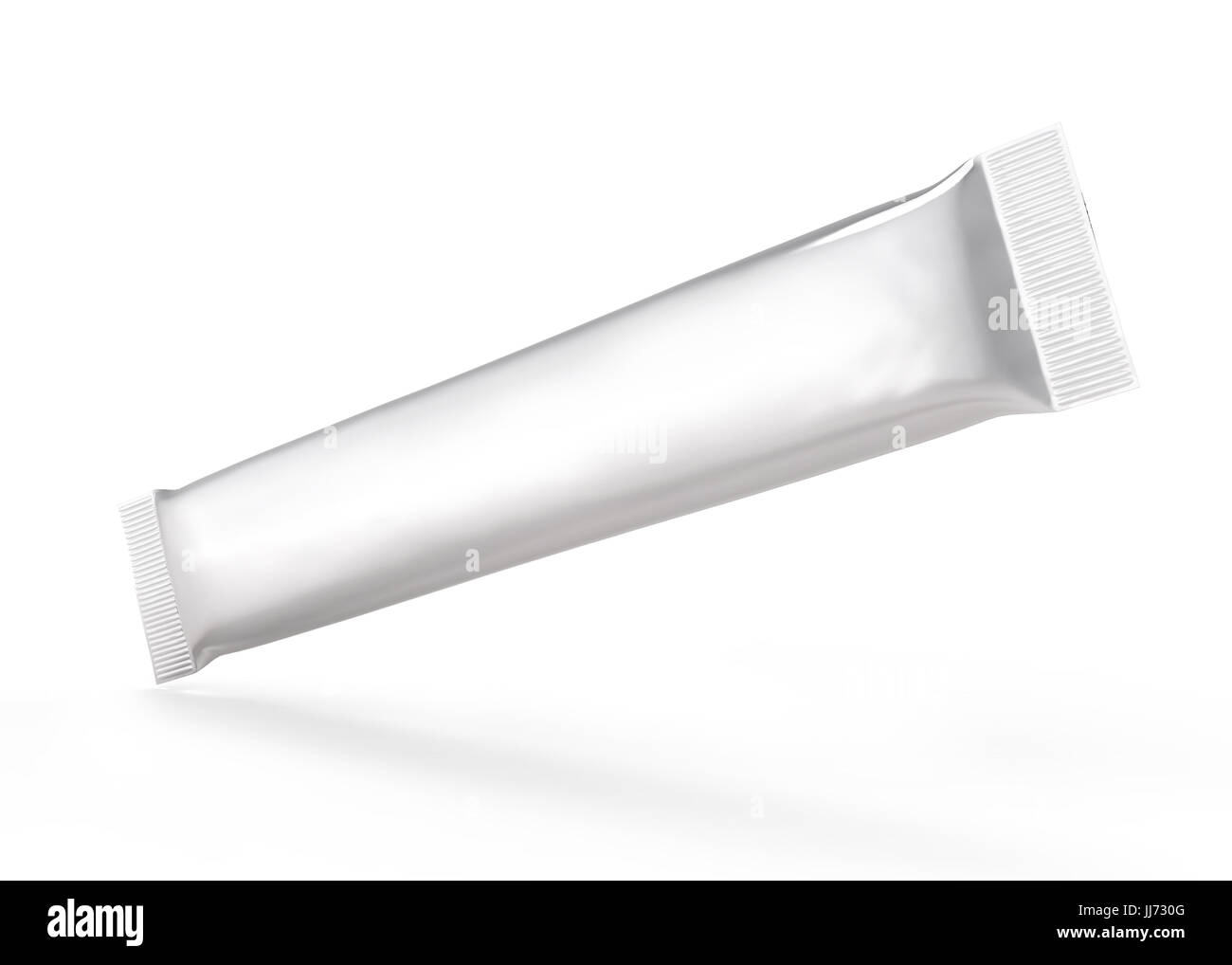 Blank stick pack mockup, 3d rendering plastic foil package for design ...