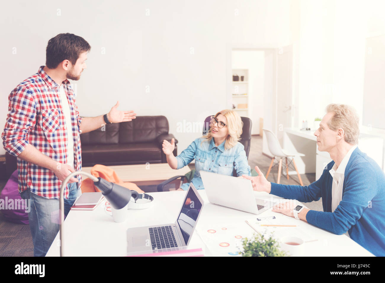 Professional team working on the project in the office Stock Photo - Alamy
