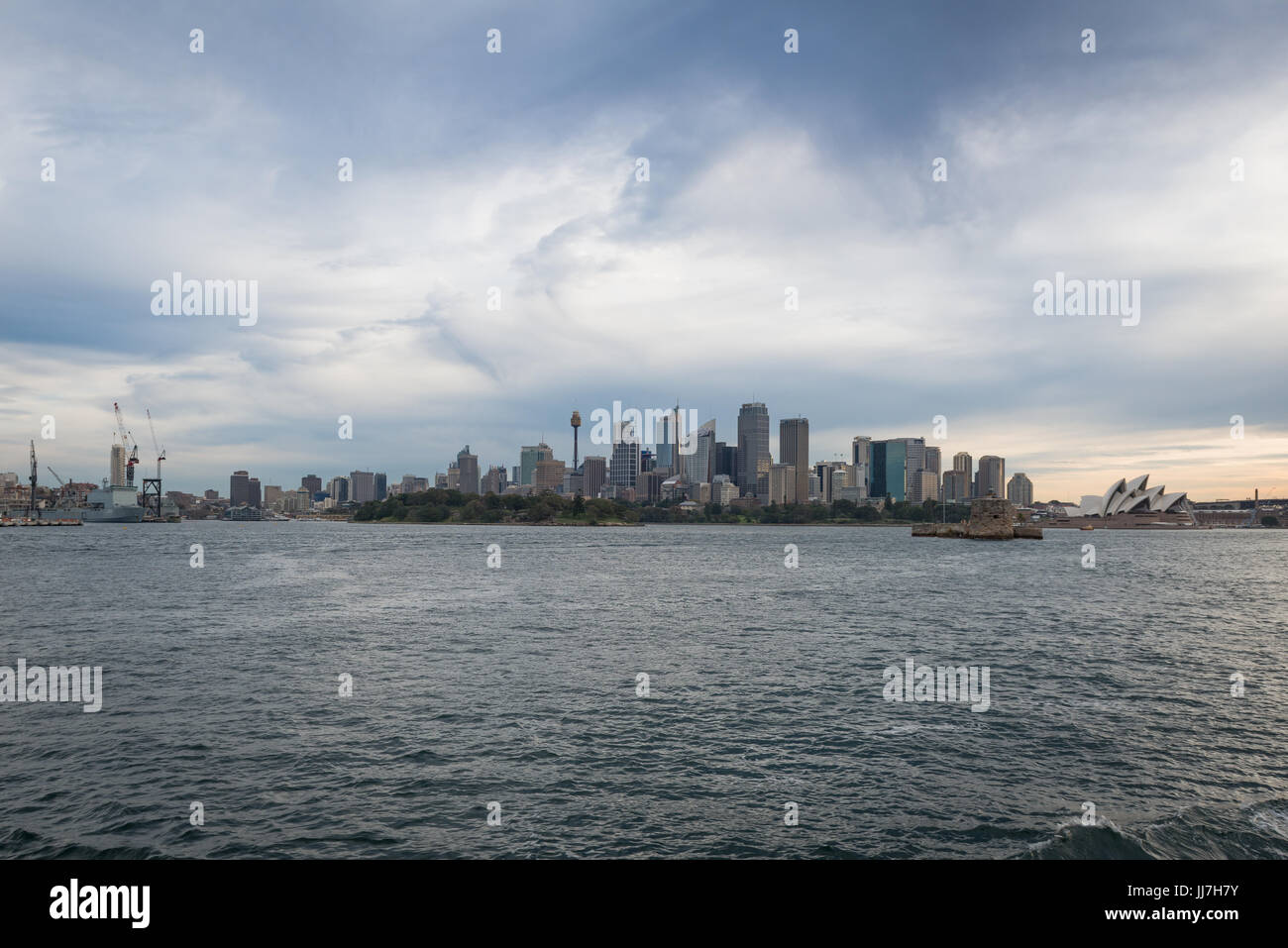 Panoramic view Sydney Harbour with Bridge and Opera House, NSW ...