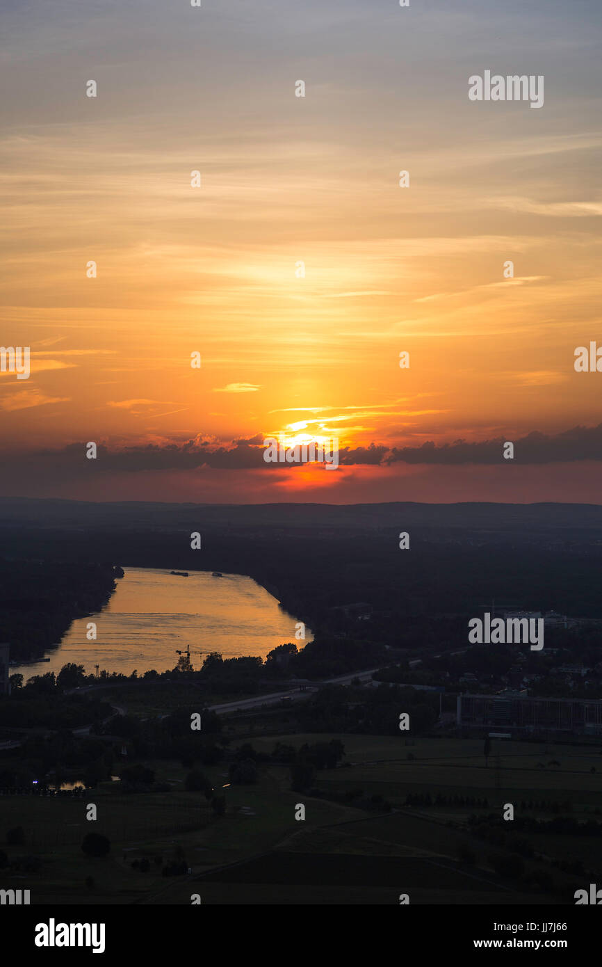 Beautiful sunset over the danube in Austria Stock Photo - Alamy