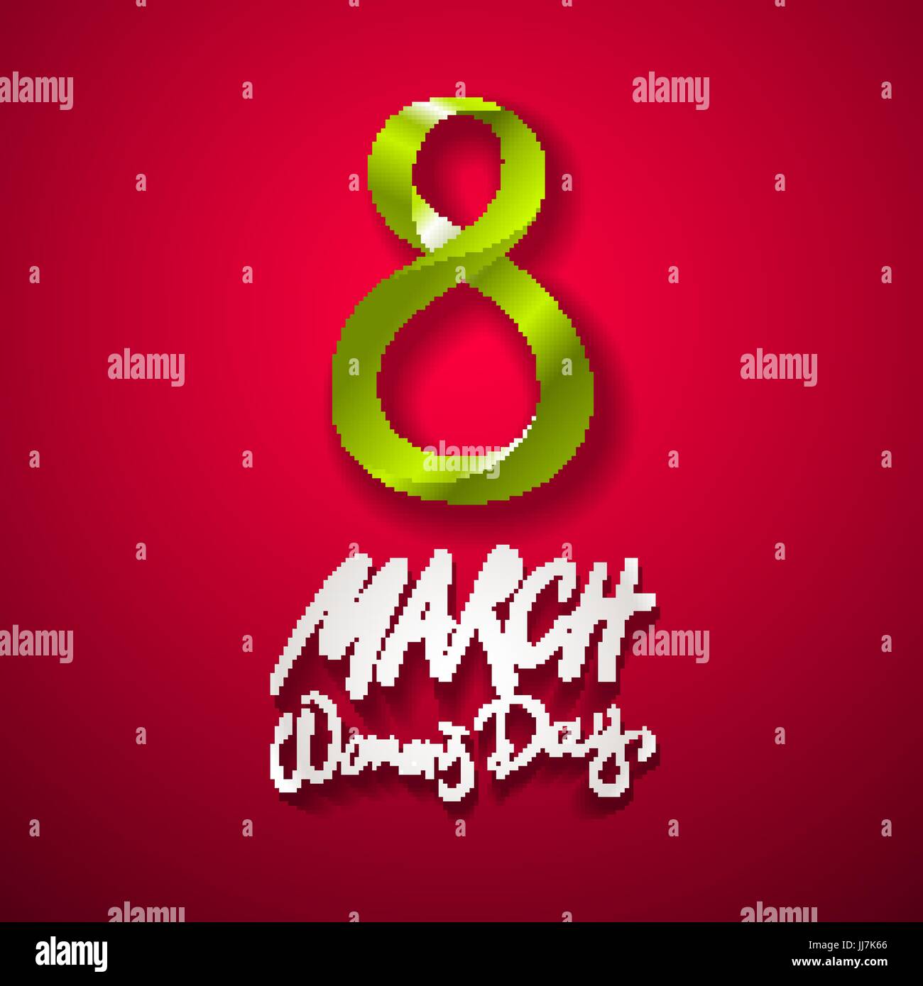 March 8 greeting card. International Womans Day. vector. red background ...