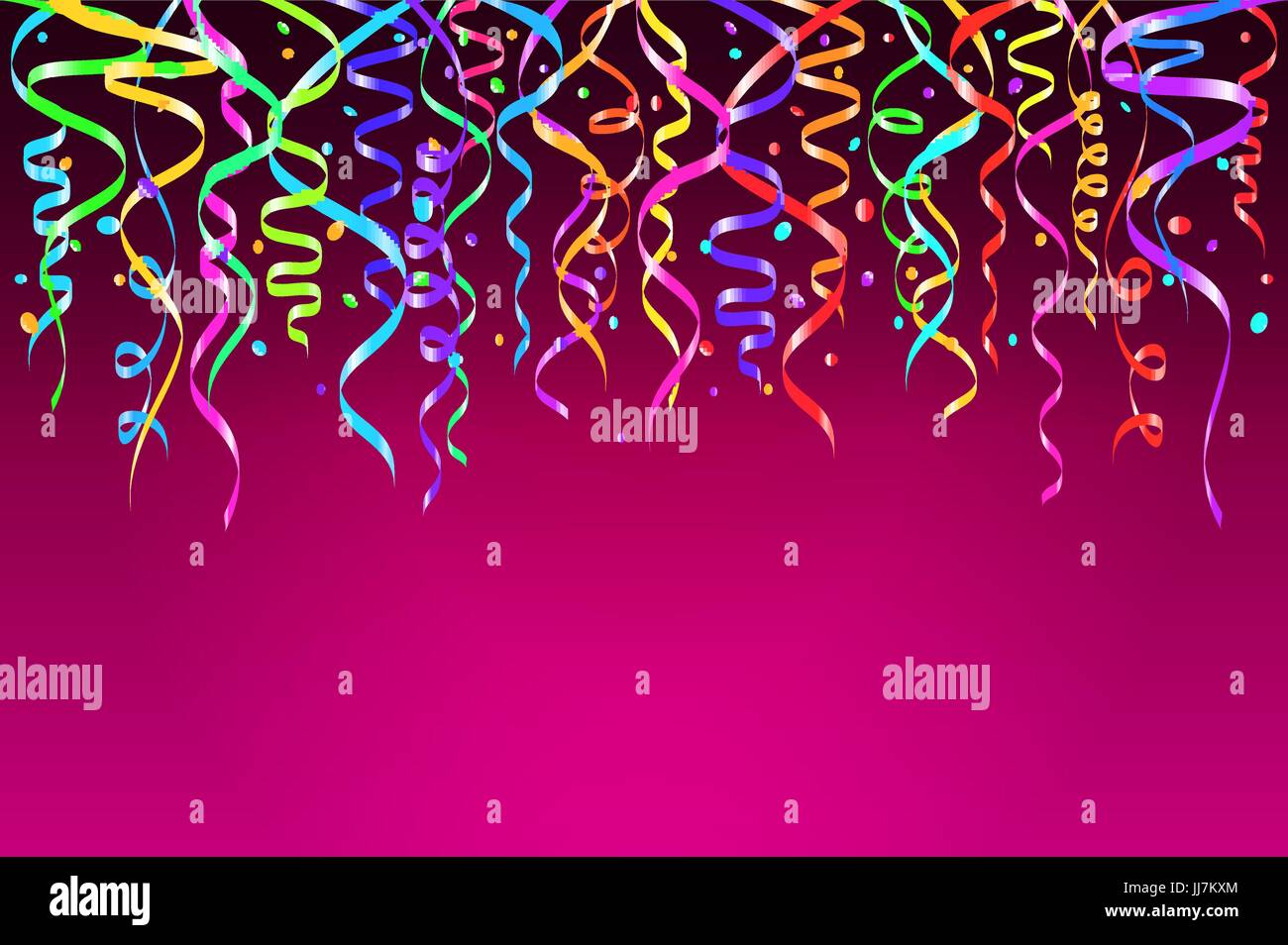 Colorul party streamers on bright background. Celebration concept. Flat ...