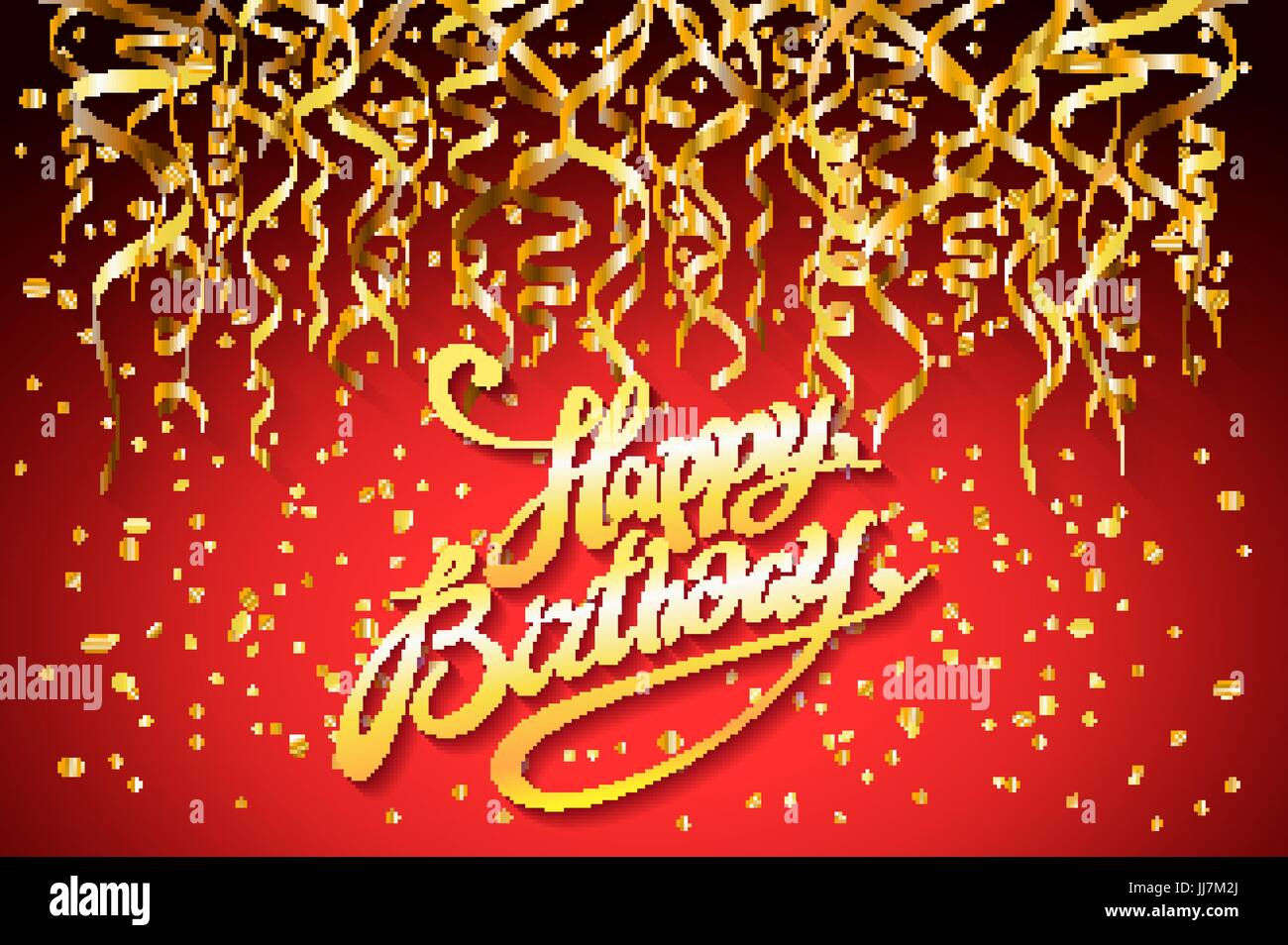 vector red party background. Happy Birthday Celebration Design, Vector ...